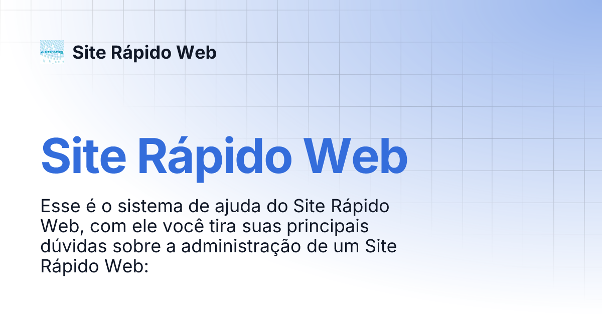 Site Rápido Web | Site Rápido Web